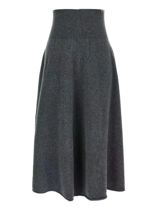 Extreme Cashmere N°388 Ease Flared Midi Skirt - Grey