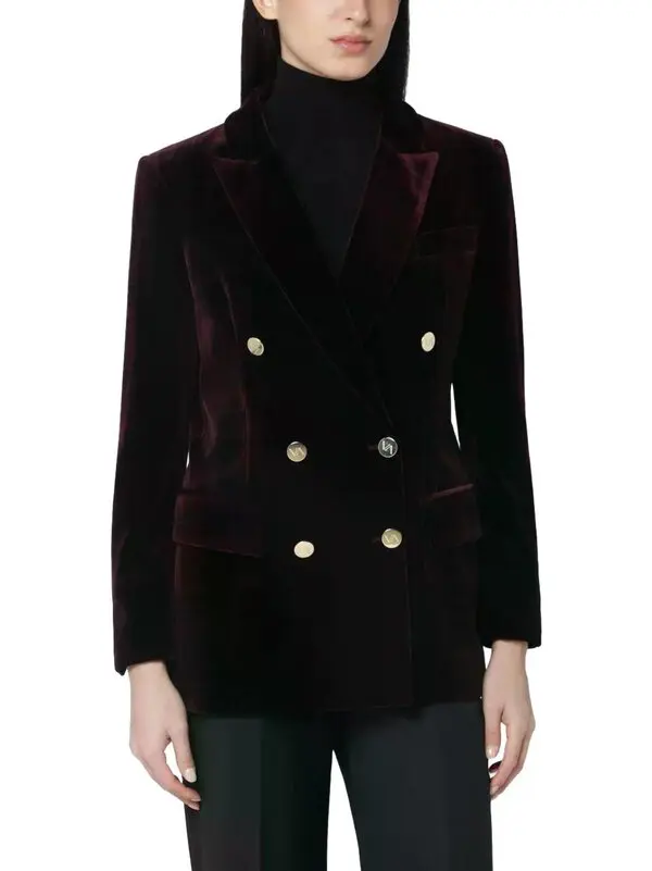 VITOVI Double-breasted Velvet Jacket - Red
