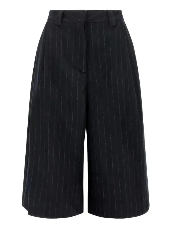 THELATEST Pinstripe-pattern Dakota Bermuda Shorts - Blue