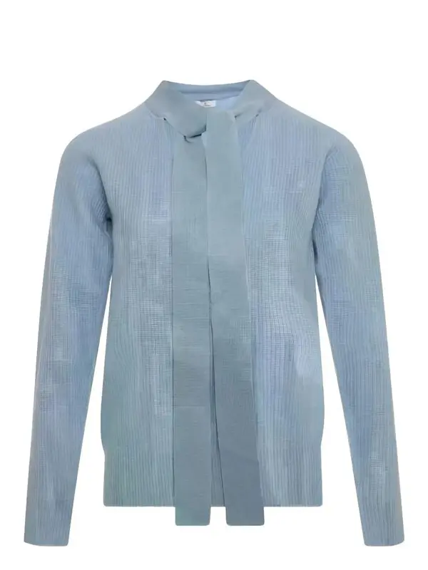 FRACOMINA Tie-neck Ribbed-knit Sweater - Blue