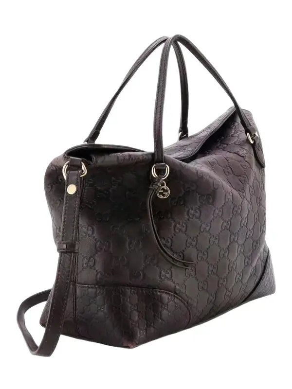 Gucci Bree Convertible Top Handle Bag Guccissima Leather Medium Tote Bag - Brown