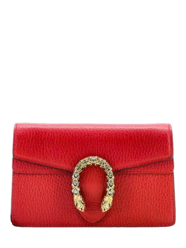 Gucci Dionysus Bag Leather Super Mini Clutch Bag - Red