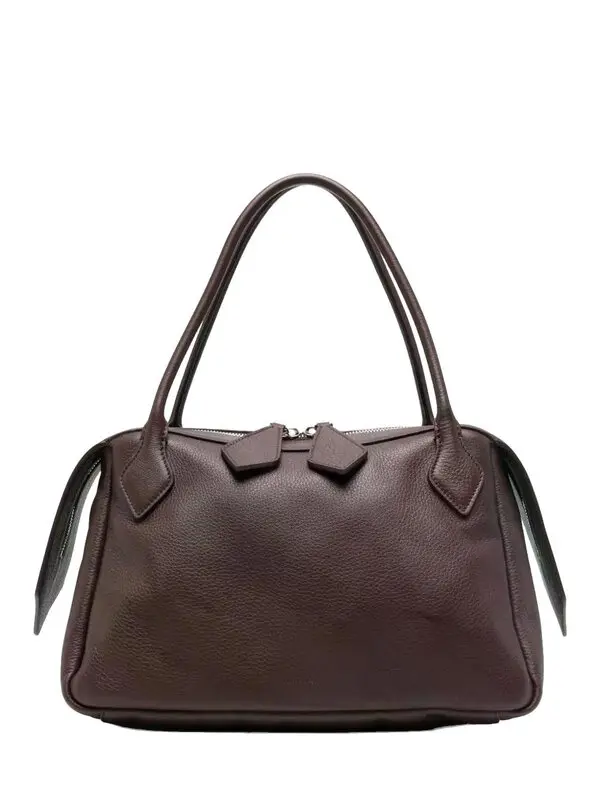 MINOBOSSI Medium Grained Leather Tote Bag - Brown