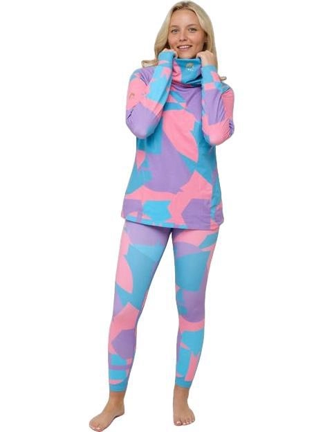 OOSC CLOTHING High Neck Baselayer Top Del Mar - Pink/multicolor