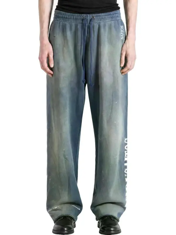 SAITOS Nirva Washed-effect Track Pants - Blue