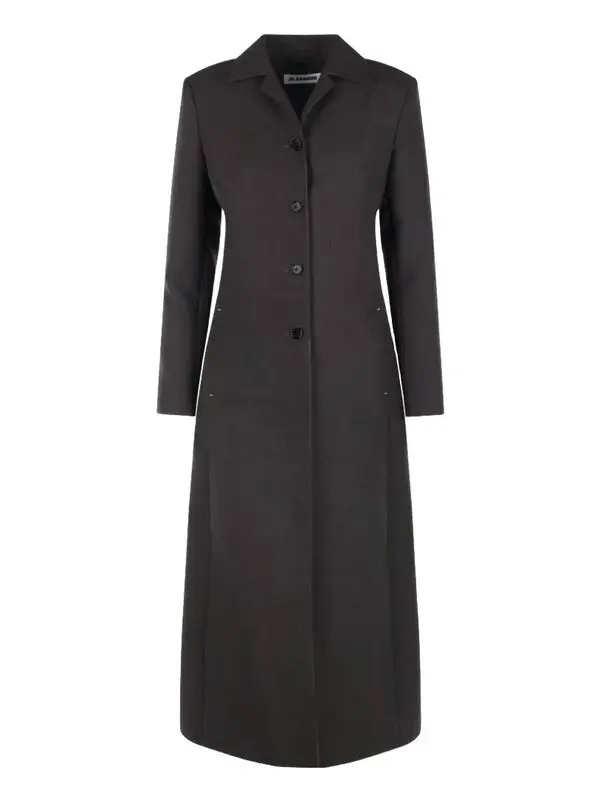 JIL SANDER Single-breasted Notched-lapels Coat - Grey