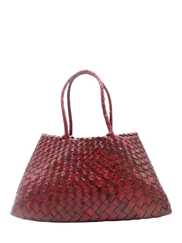 Dragon Santa Croce Woven Leather Shoulder Bag - Red