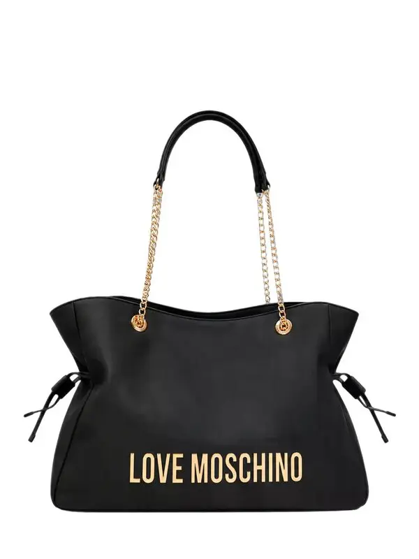Moschino Logo-plaque Ruched Shoulder Bag - Black