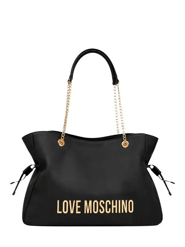 Moschino Logo-plaque Ruched Shoulder Bag - Black