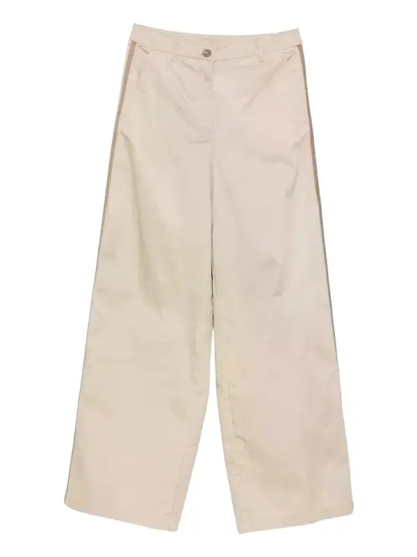 Adidas Logo-embroidered Side-stripe Trousers - Neutrals
