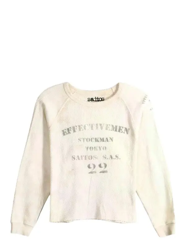 SAITOS Stockman Tokyo Waffle-knit Long-sleeve T-shirt - Neutrals