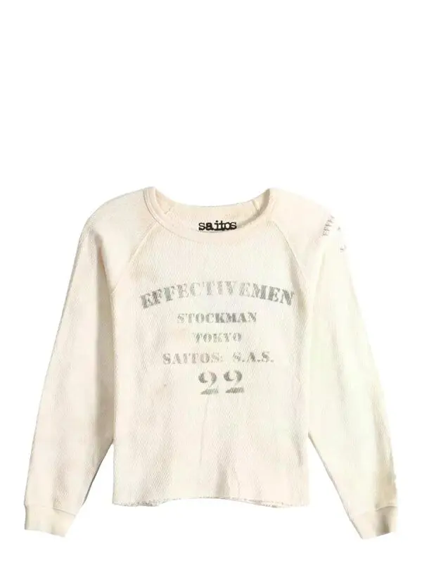 SAITOS Stockman Tokyo Waffle-knit Long-sleeve T-shirt - Neutrals