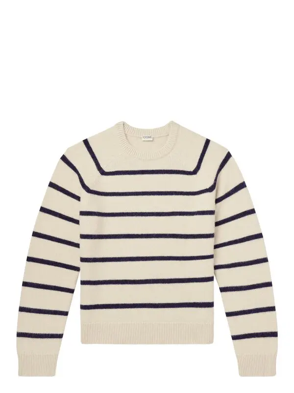 TOTEME Striped Alpaca And Cashmere-blend Sweater - Neutrals