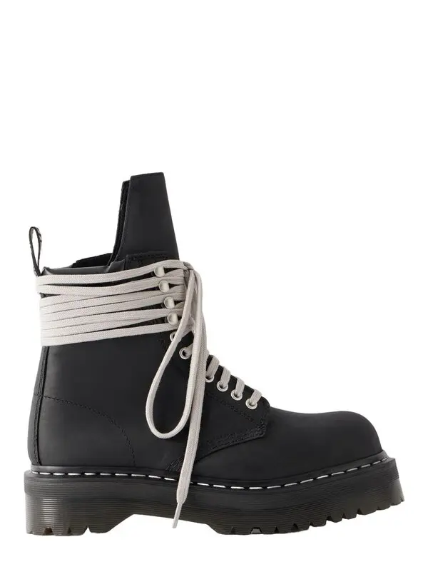 Rick Owens Dr Martens Leather Lace-up Boots - Black