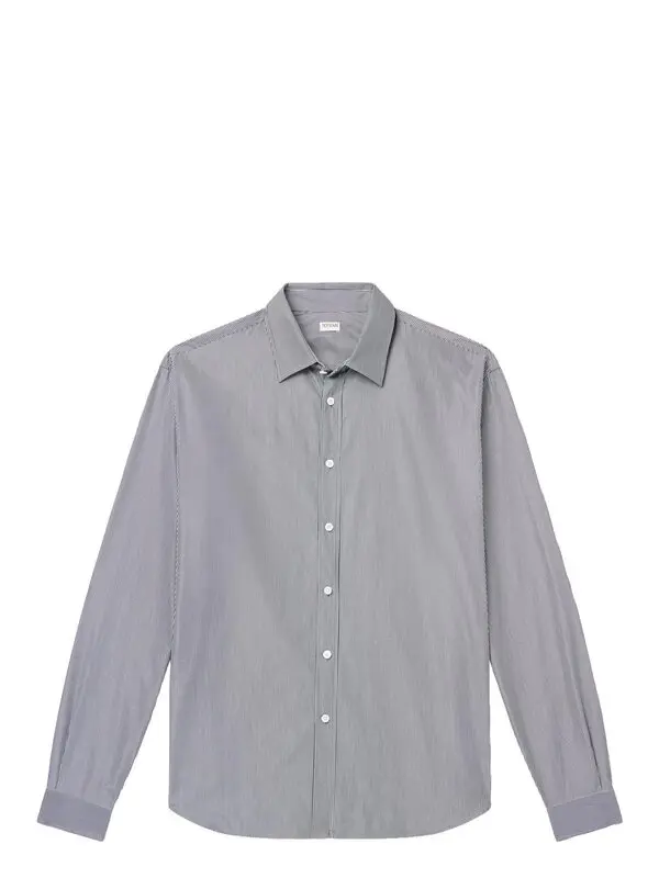 TOTEME Striped Cotton-poplin Shirt - Gray