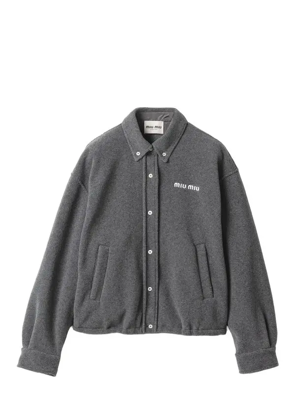 Miu Miu Fleece Blouson Jacket - Grey