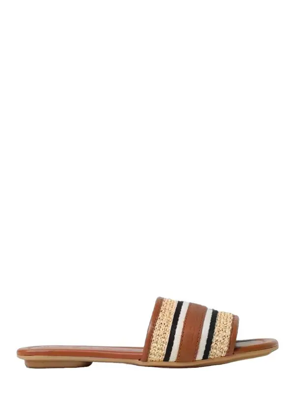 Hogan Nastro Raffia-trim Sandals - Brown