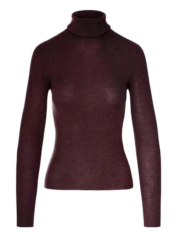 ROBERTO COLLINA Ribbed-knit Turtleneck Sweater - Red