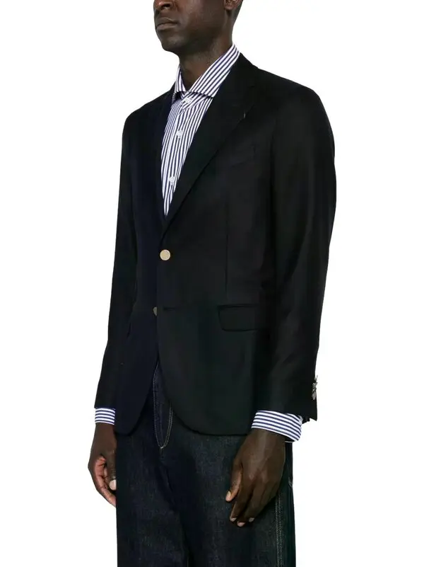 Boglioli Single-breasted Wool Blazer - Blue