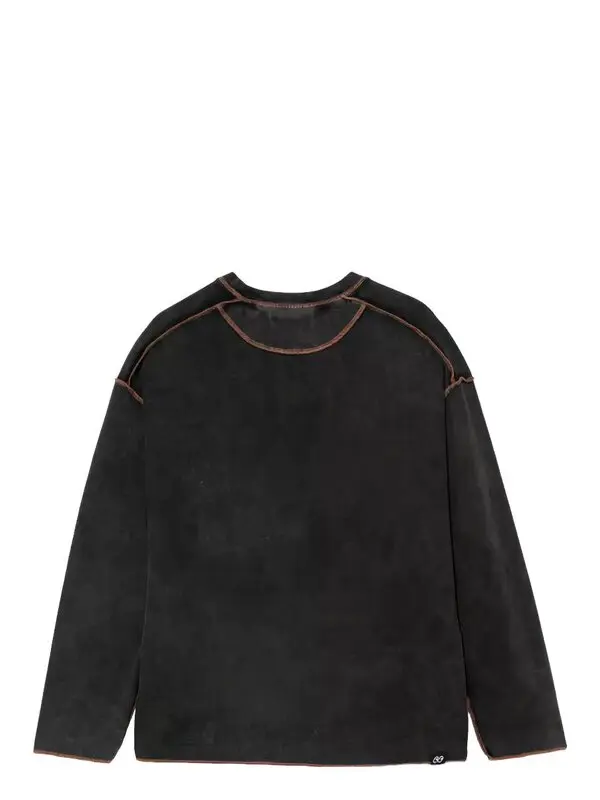 MINI CREAM Contrast-stitch Long-sleeve T-shirt - Black