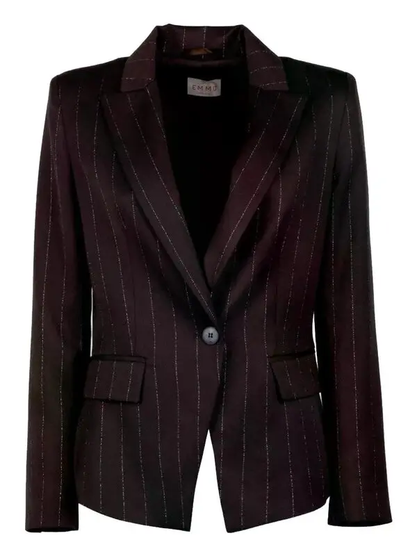 Marella Pinstripe-pattern Single-breasted Blazer - Brown