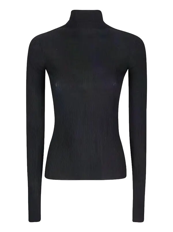 Sportmax Ribbed-knit Roll-neck Sweater - Black