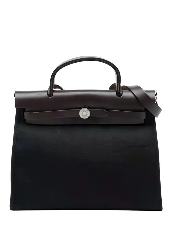 Hermès 2016 Toile Herbag Zip 31 Satchel - Black