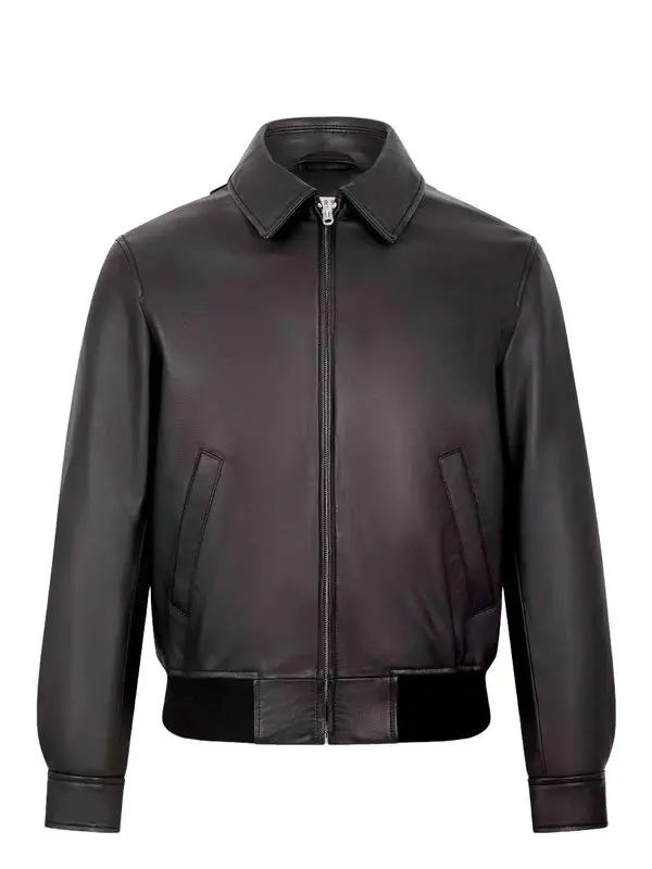 FURSAC Zip-up Leather Jacket - Black