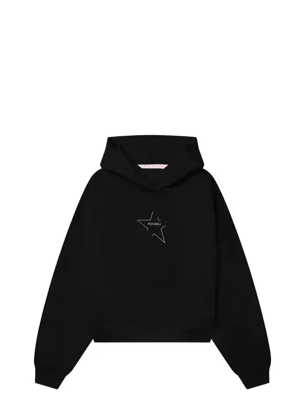 Palm Angels Icon Palm Star-print Hoodie - Black