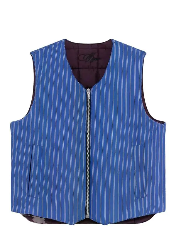 MSGM Reversible Quilted Pinstripe Gilet - Blue