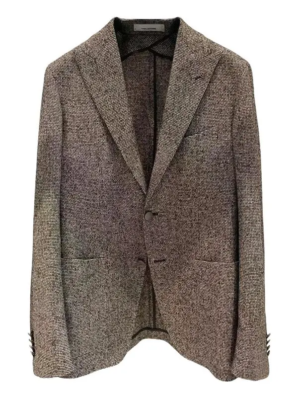Tagliatore Single-breasted Textured Blazer - Brown