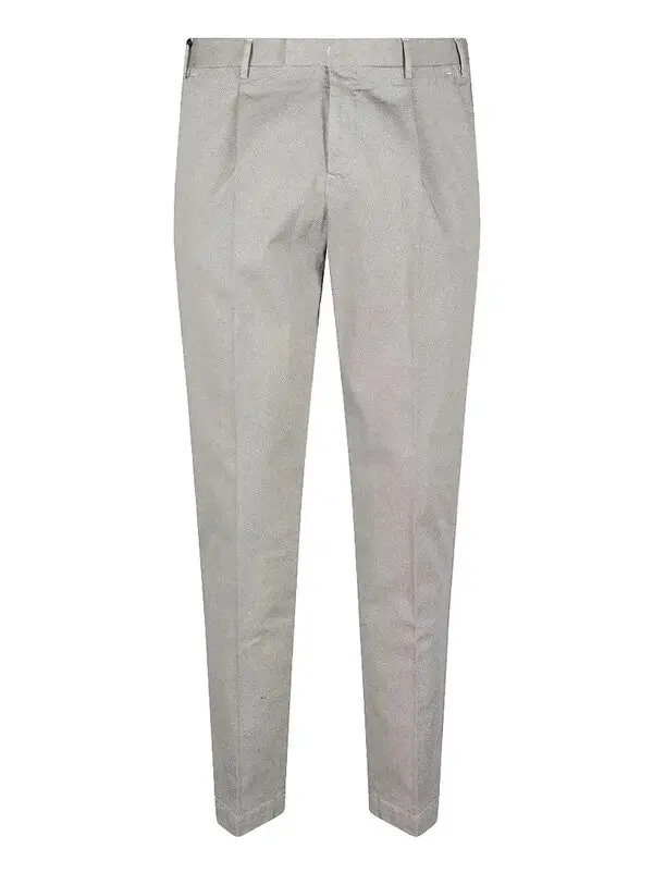 PT TORINO Straight-leg Cotton Trousers - Grey
