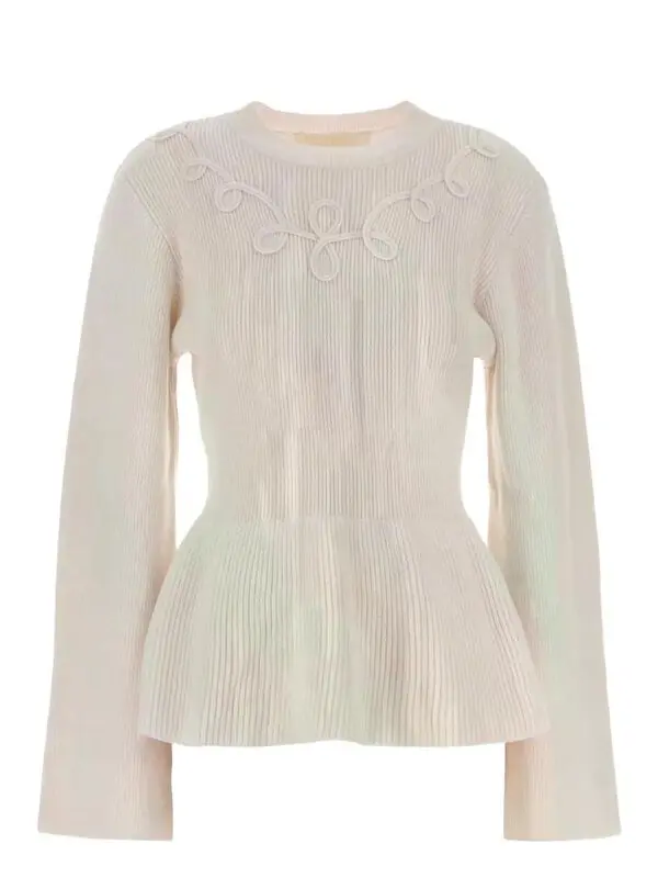 DESTREE Rosa Peplum-hem Sweater - Neutrals