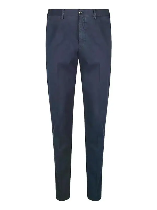 PT TORINO Straight-leg Cotton Trousers - Blue