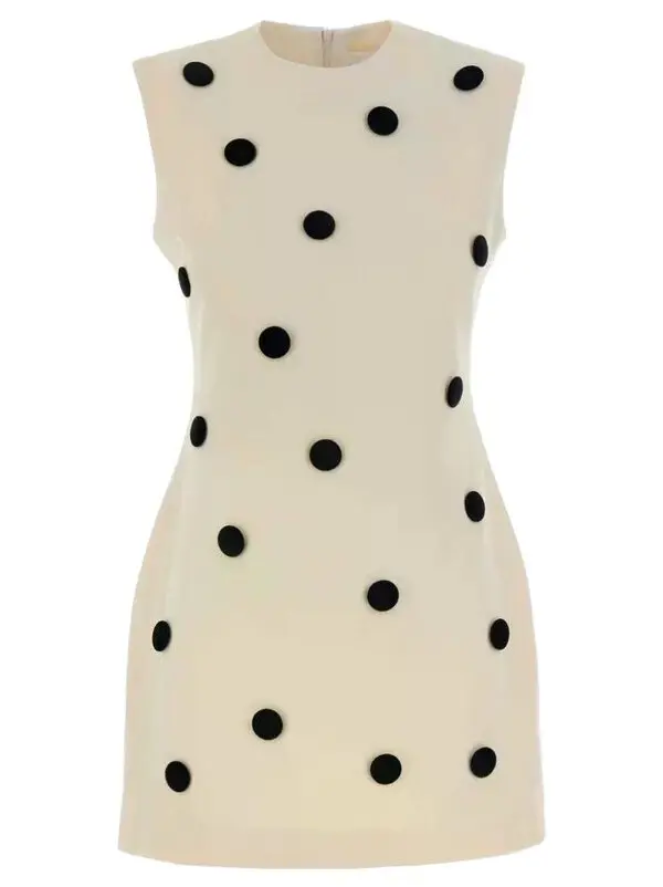 DESTREE Carole Polka Dot Mini Dress - Neutrals