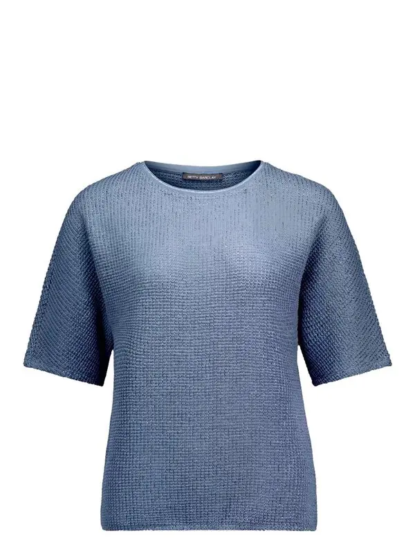 BETTY BARCLAY Waffle-knit Short-sleeved T-shirt - Blue
