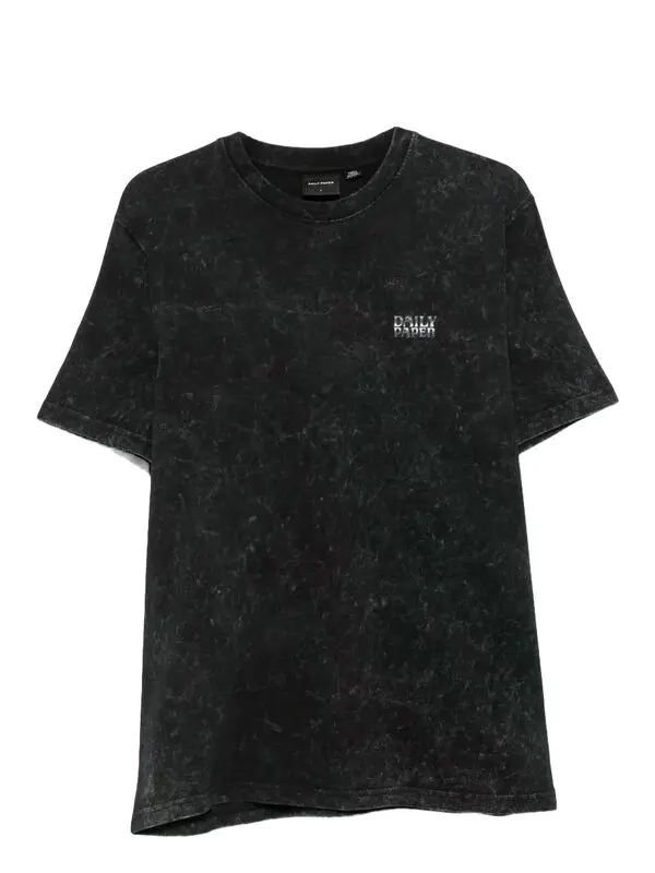 DAILY PAPER Graphic-print Acid-wash T-shirt - Black