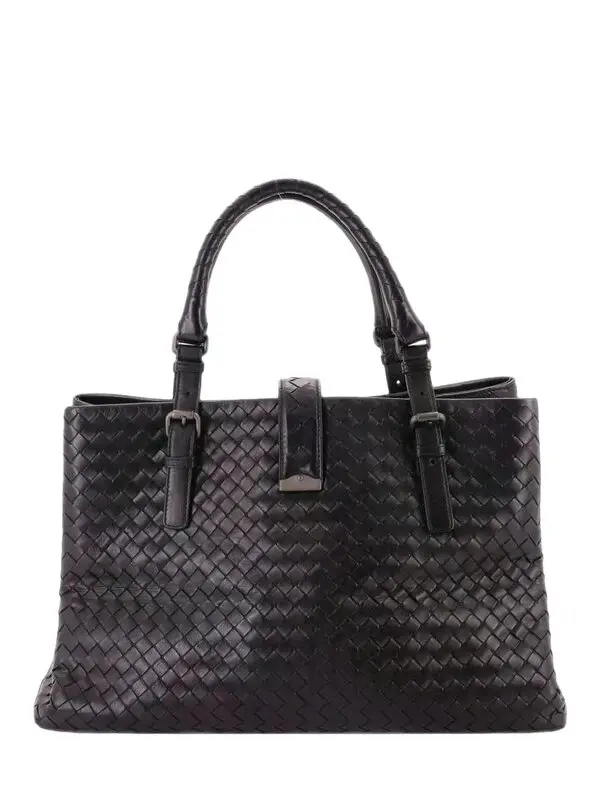 Bottega Veneta Roma Bag Intrecciato Nappa Medium Tote Bag - Black