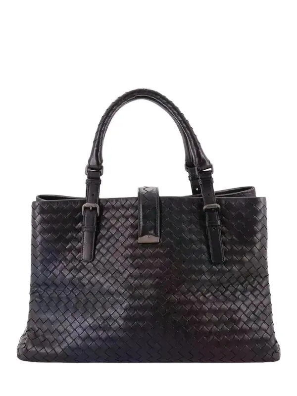 Bottega Veneta Roma Bag Intrecciato Nappa Medium Tote Bag - Black