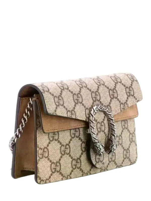 Gucci Dionysus Bag Gg Coated Canvas Super Mini Crossbody Bag - Brown