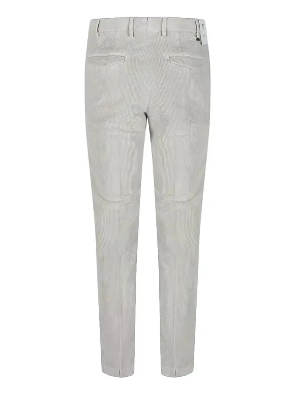 PT TORINO Corduroy-effect Tailored Trousers - Grey