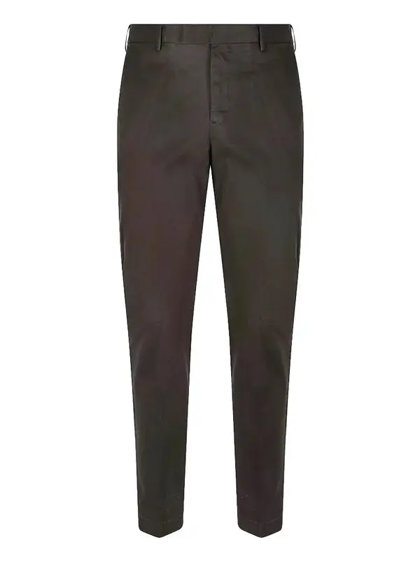 PT TORINO Straight-leg Cotton Trousers - Brown