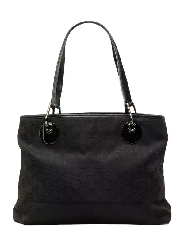 Gucci 2000-2015 Medium Gg Canvas Eclipse Tote Bag - Black