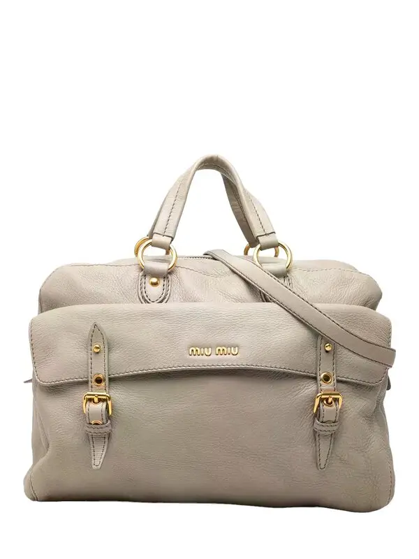 Miu Miu 2010-2026 Leather Satchel - Neutrals