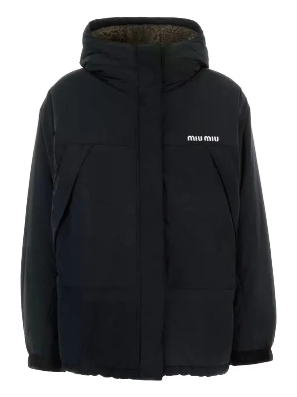 Miu Miu Pongé Down Jacket - Black