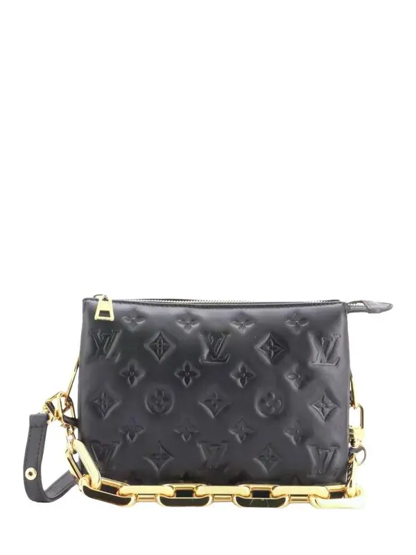 LOUIS VUITTON Coussin Bag Monogram Embossed Lambskin Bb Crossbody Bag - Black