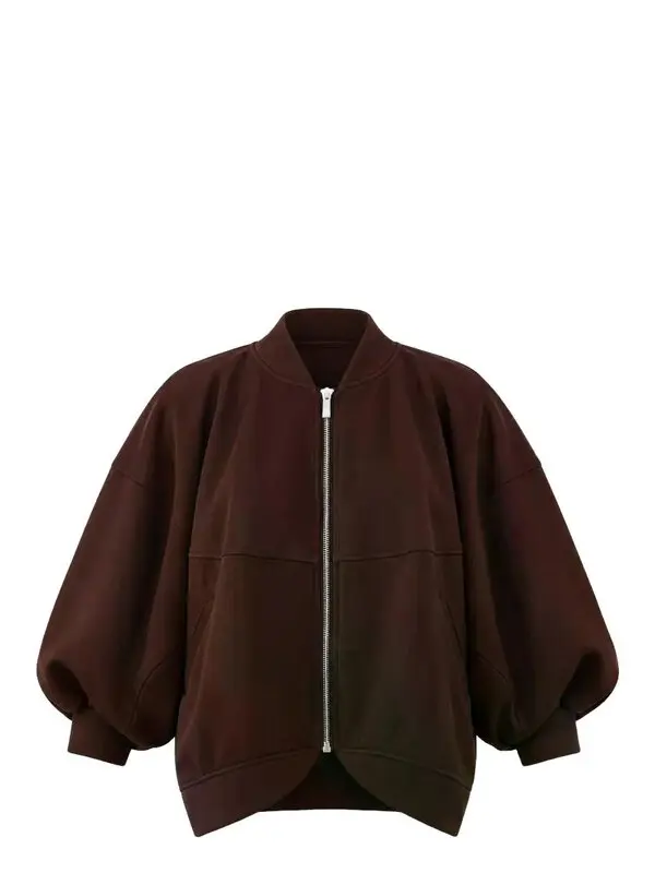 MEIMEIJ Pleated Puff-sleeve Jacket - Brown