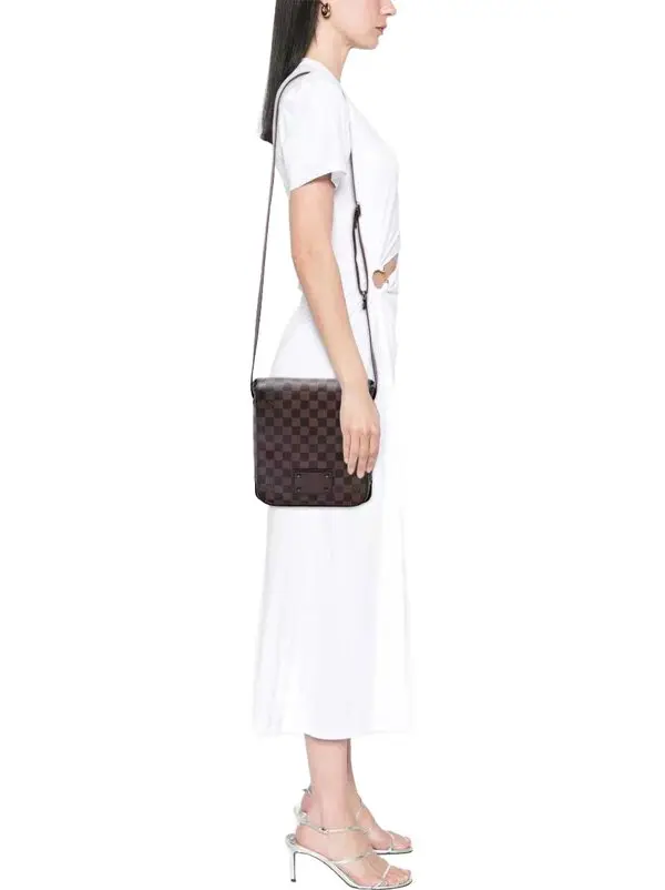 LOUIS VUITTON 2009 Damier Ebene Brooklyn Pm Crossbody Bag - Brown