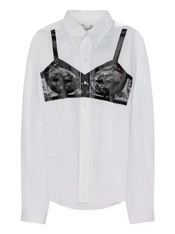 Vaquera Trompe L'oeil Button-down Shirt - White
