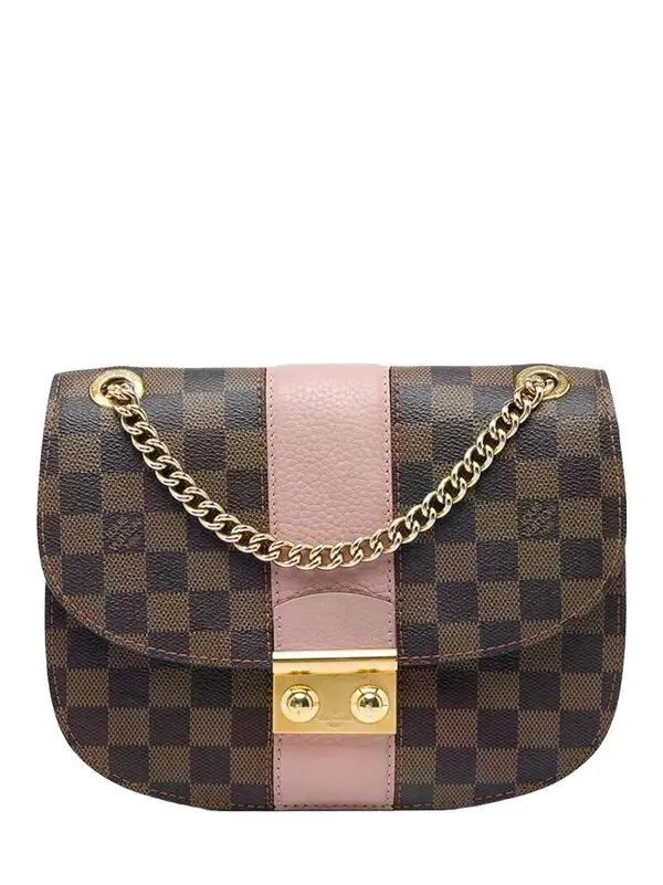 LOUIS VUITTON 2017 Damier Ebene Cuir Taurillon Wight Shoulder Bag - Brown